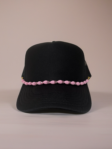 Pink/Purple Pikake with Pink Beads Trucker Hat Lei (Hat Not Included ...