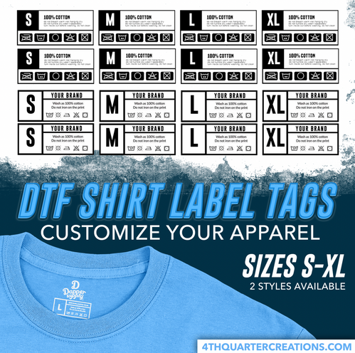 DTF Shirt Labels | 4th Quarter Creations
