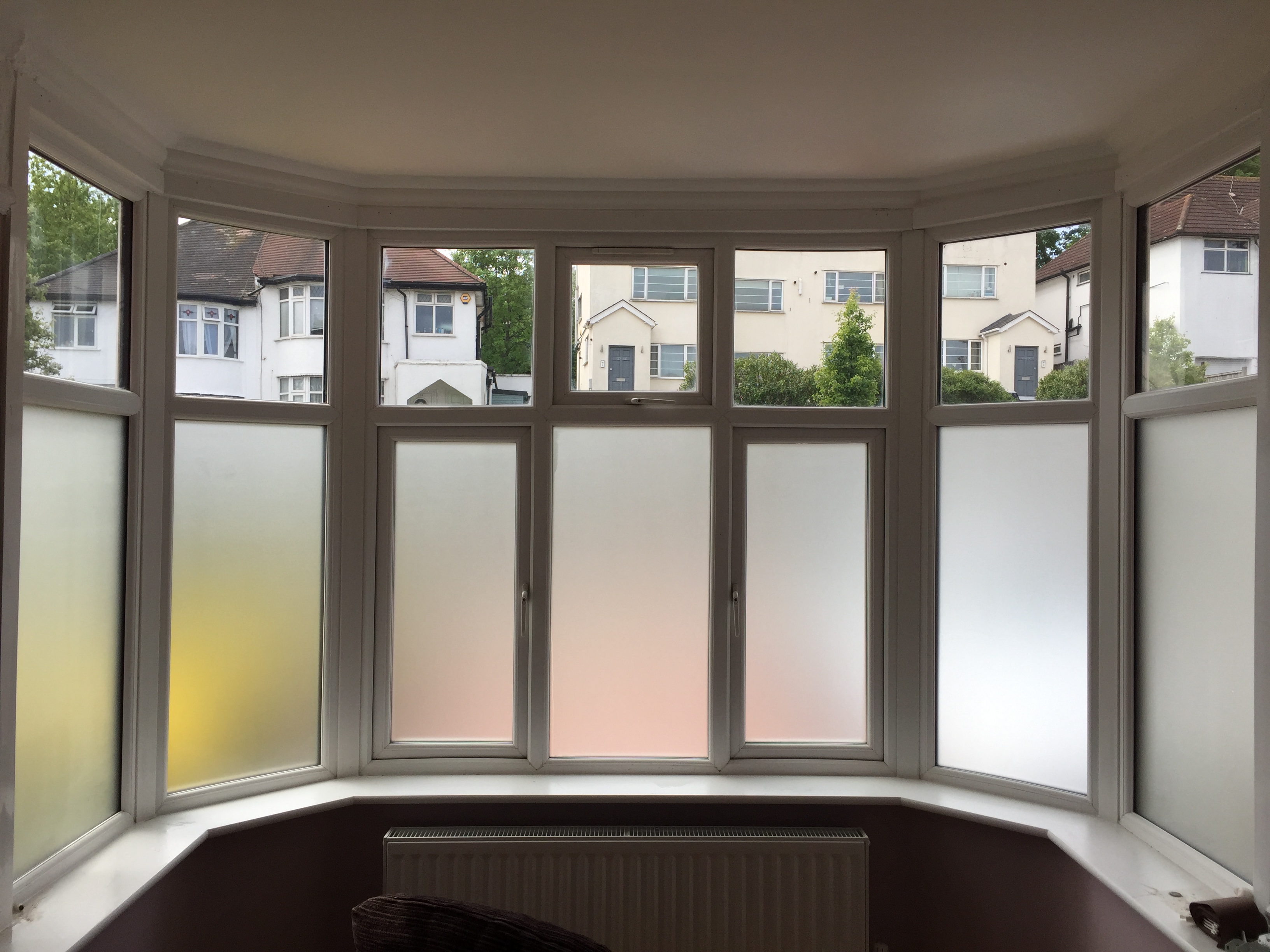 Frosted Glass Man London | Solar reflective film | Privacy glass film