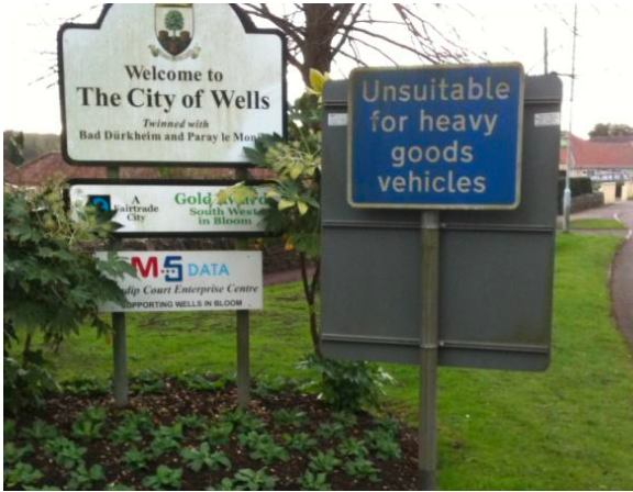 Signage in Wells City Centre
