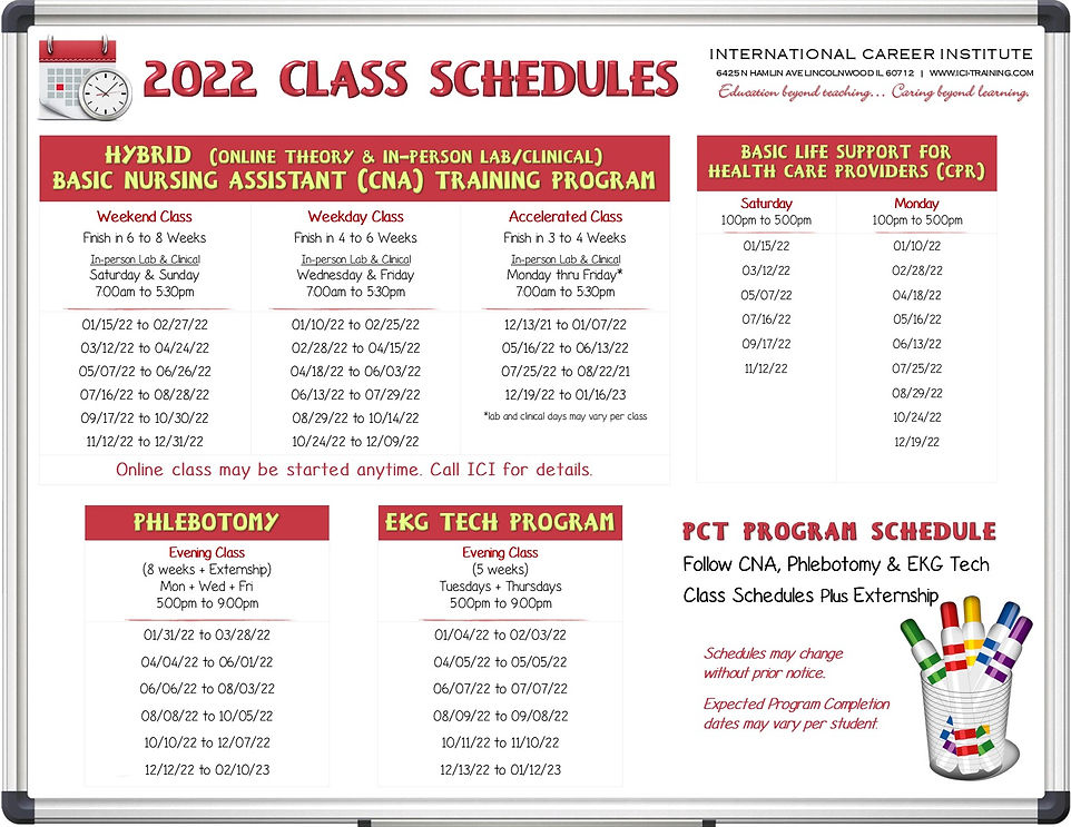 CNA Certification Training Chicago 2017 Schedule