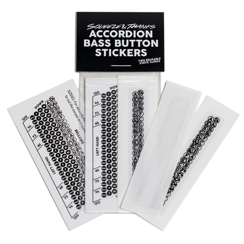Accordion Bass Button Stickers | Squeeze & Thanks