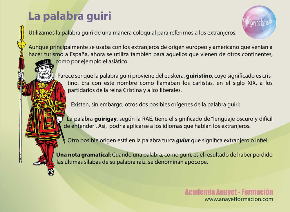 El origen de la palabra guiri