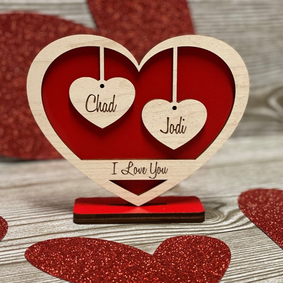 Custom Valentine's Day Wood Engraved Hearts Ready to Decorate Paper ...