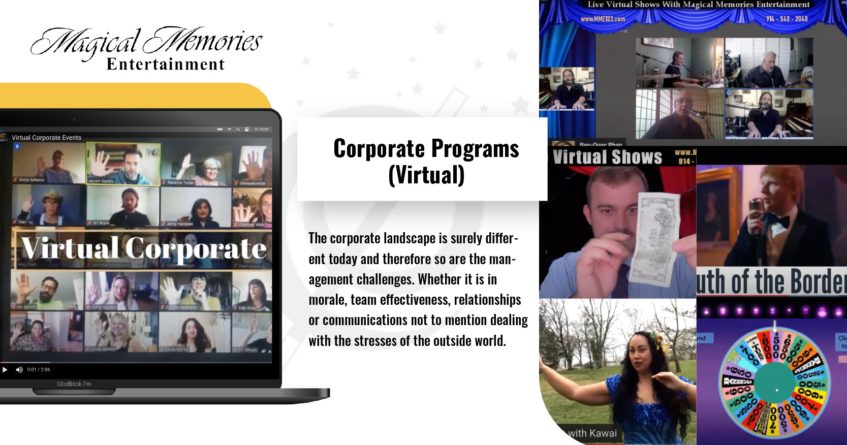 Virtual Corporate Event Entertainment | Magical Memories Entertainment ...