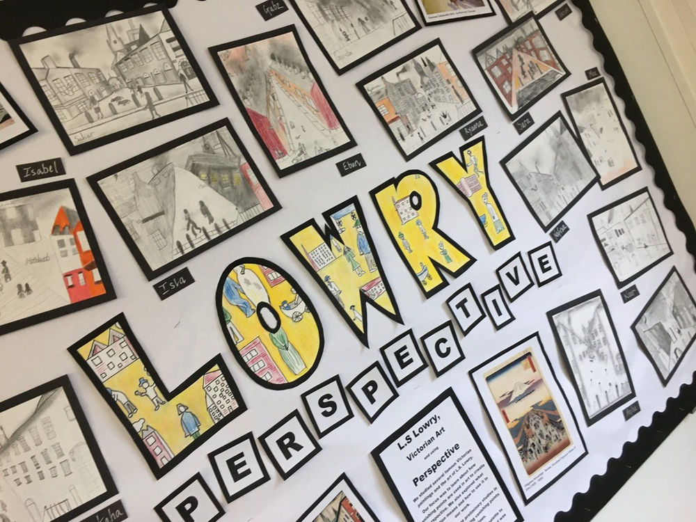 Look at our incredible one-point perspective L.S. Lowry art ...