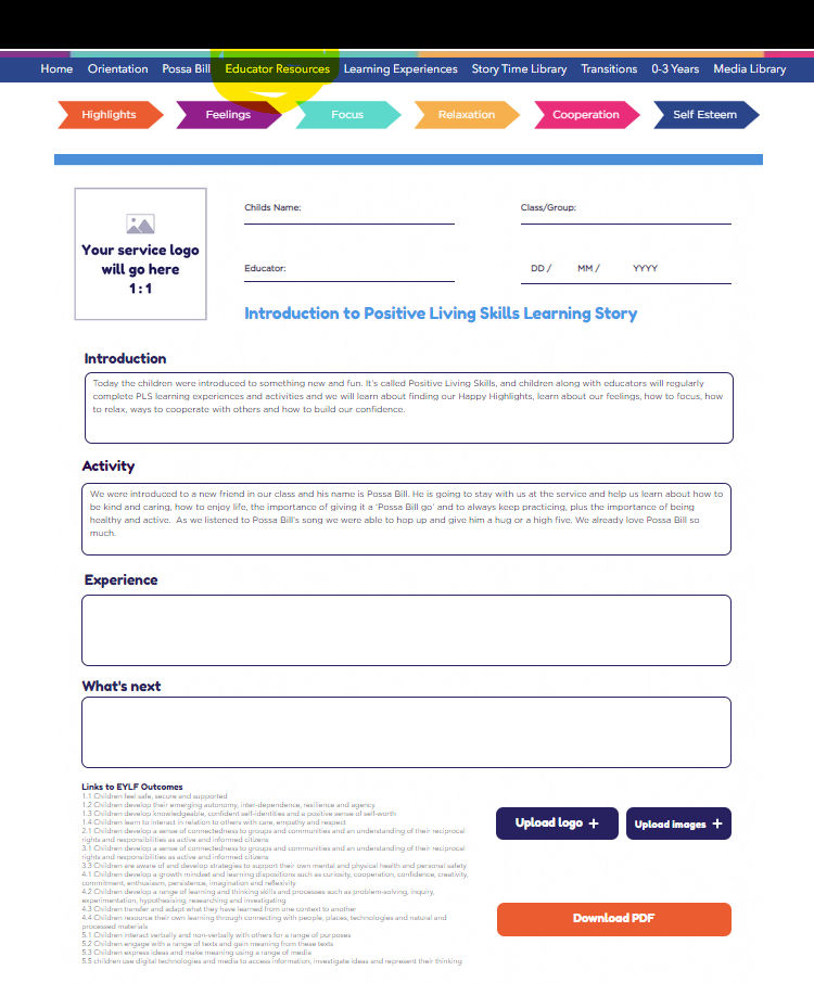NEW Introduction Learning story Template | PLS Early Childhood