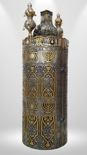 Torah scroll bag - Moroccan model | Blackened silver | Combined with ...