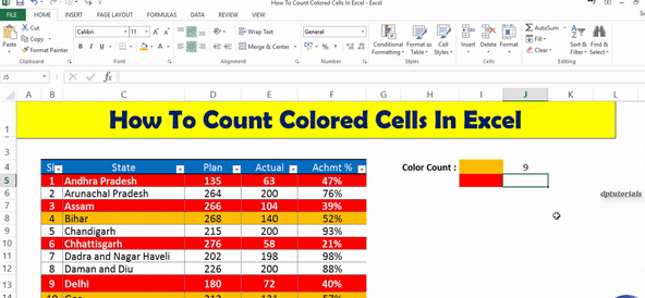 How To Count Colored Cells In MS Excel