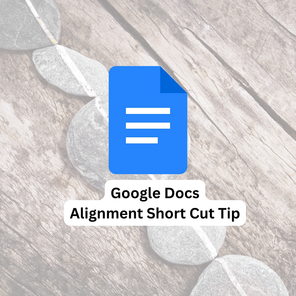 Google Docs - Alignment Short Cut Tip