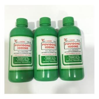 Povidone Iodine 10% Antiseptic Disinfectant 120mL 3pcs | VMed Medical
