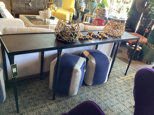 Wes Industrial Loft 84” iron console table | Design Consign