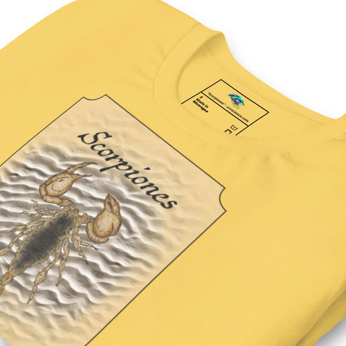 Scorpiones (Desert Hairy Scorpion) - Bella Canvas T-Shirt (Yellow ...
