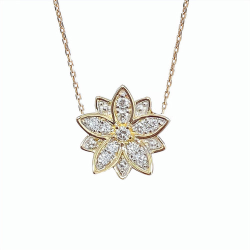 Eternal Bloom™ 14K Gold Diamond Flower Choker / Necklace | BLOOMTINE ...