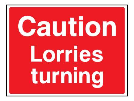 Caution Lorries Turning Sign | Signs2Impress