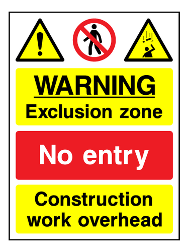 Warning Exclusion Zone Sign | Signs2Impress