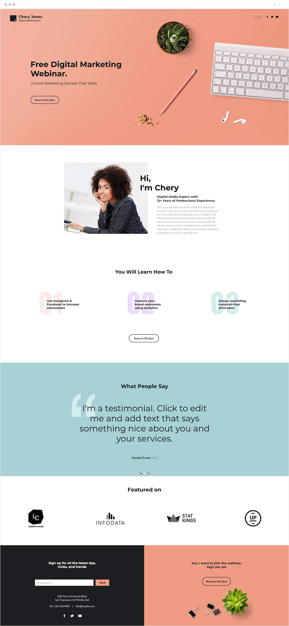 Free landing page templates: 15 effective designs