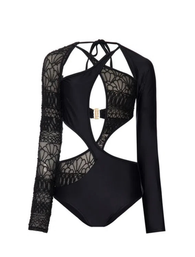 Body recortes bordados PatBo preto | The Closet