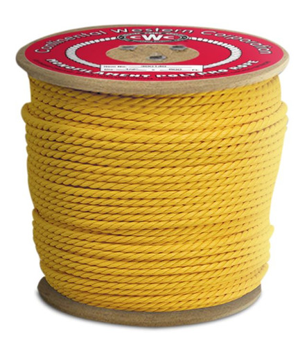 CWC 3-STRAND POLYPROPYLENE ROPE - 1/4" X 600' YELLOW | maladytruckparts.com