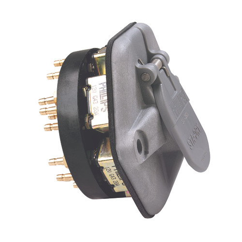 Phillips 16-7602-28 7-Way 28-pin Solid Pins w/o Circuit Breakers Socket ...