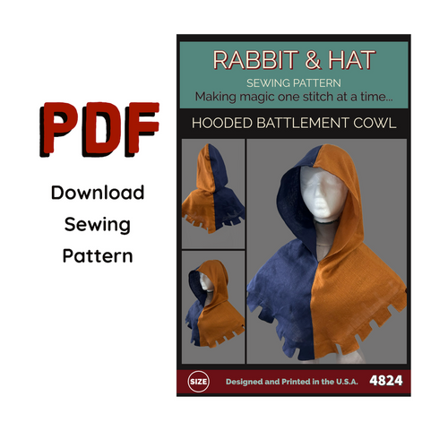 4824 PDF Medieval Hooded Battlement Cowl | Rabbit & Hat Pattern
