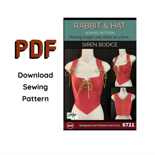 6721 PDF Size 2X - Siren Bodice | Rabbit & Hat Pattern