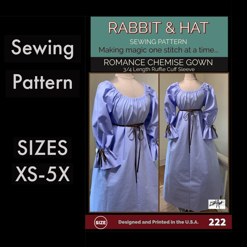 222 Romance 3/4 Sleeve Chemise Gown | Rabbit & Hat Pattern