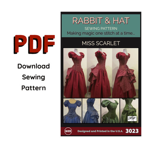 3023 PDF Size XL - Miss Scarlet | Rabbit & Hat Pattern