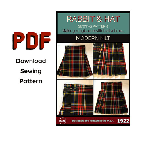 1922 PDF - MENS Modern Kilt - All Sizes Included | Rabbit & Hat Pattern