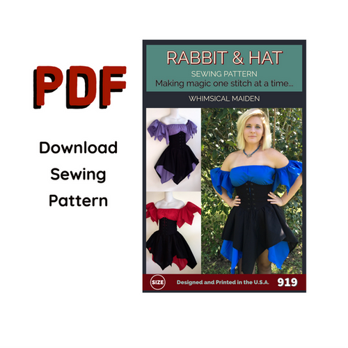 919 PDF Size 3X - Whimsical Maiden Cincher Set | Rabbit & Hat Pattern