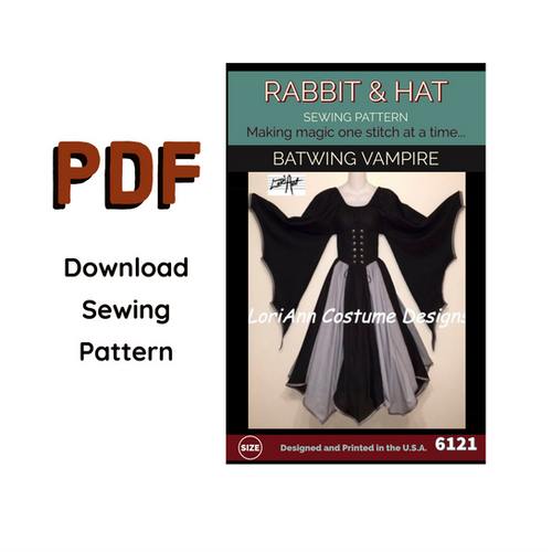 6121 PDF Size XL - Batwing Vampire Cincher Set | Rabbit & Hat Pattern