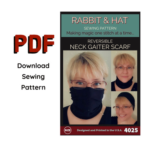 4025 PDF NECK GAITER SCARF Sizes Child Youth Adult XS-5X | Rabbit & Hat ...