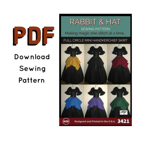 3421 PDF Full Circle Handkerchief Skirt -All Sizes Included XS-5X ...