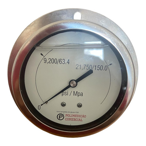 MANOMETRO TOTAL INOX ALTA PRESSÃO VISOR 100MM SAIDA HORIZONTAL ...