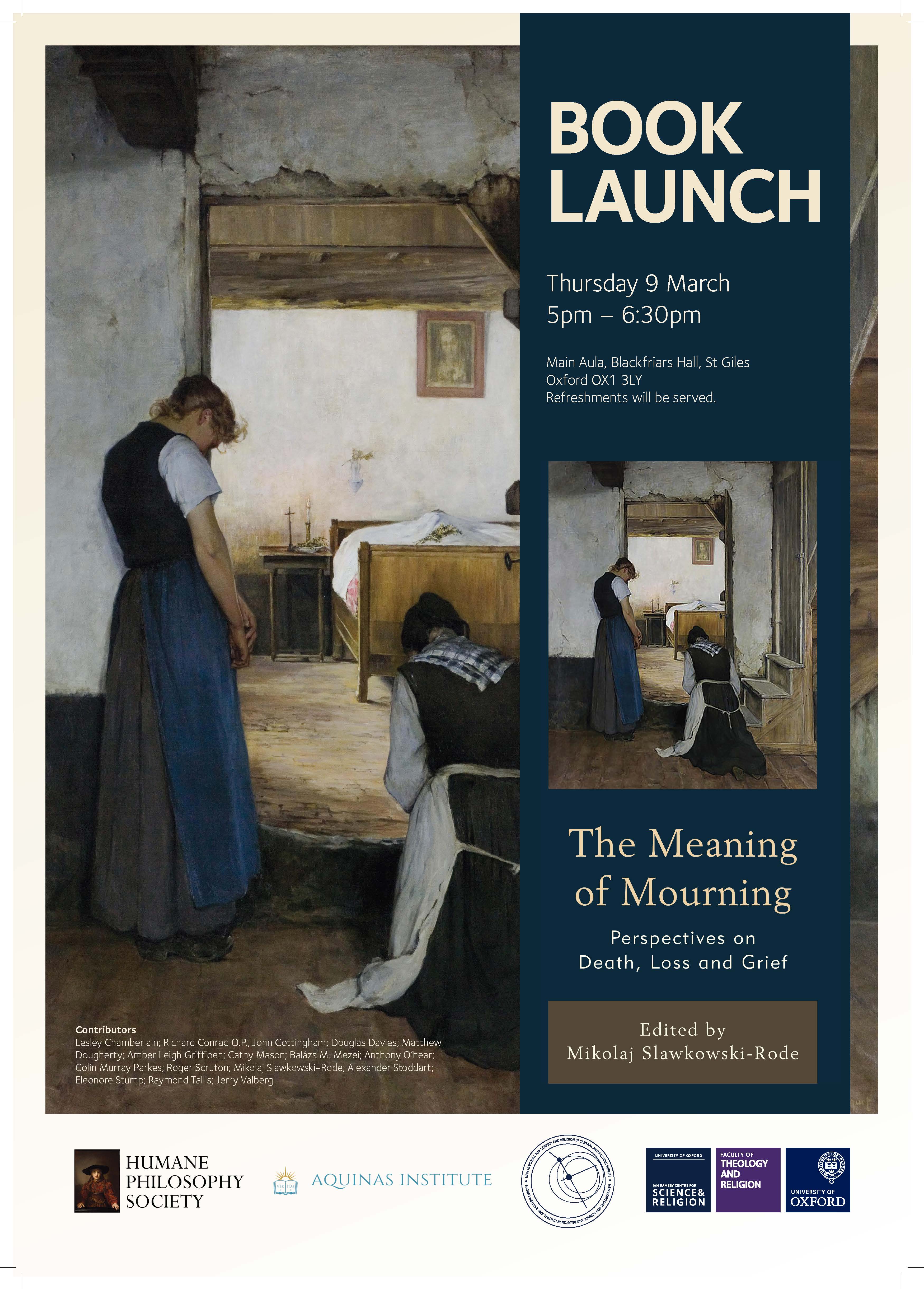 9 March, The Meaning of Mourning Book Launch
