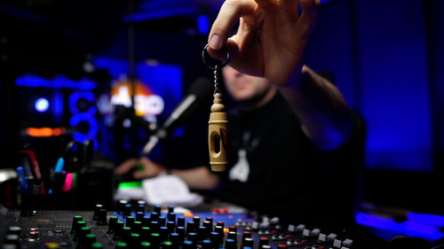 Olive Oil in Olive Wood Container Keychain | Ward Radio