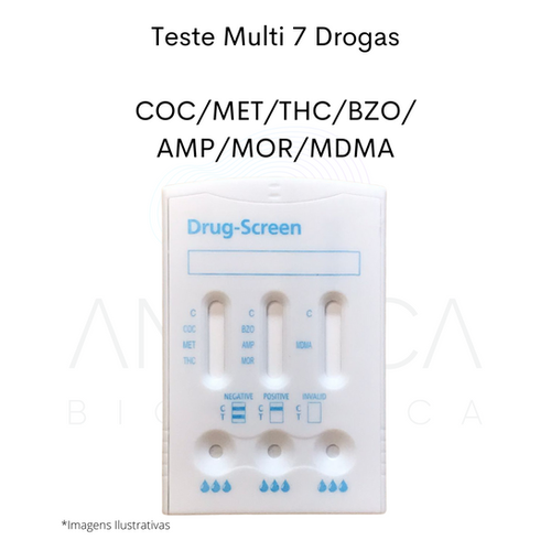 Teste de Drogas Multi 7 Drogas COC/MET/THC/BZO/ AMP/MOR/MDMA | América ...