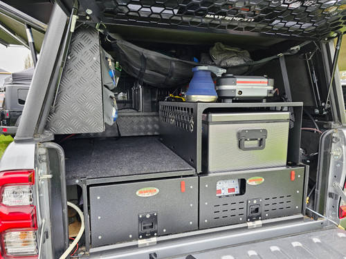 Bushtech Drawers with Powered Fridge drawer and 55l Water Tank | XpeditioNZ