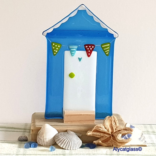 True Blue Beach Hut | Alycatglass.co.uk