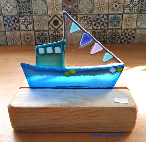Glass Fishing Boat | Dorset Glass Artist | Coastal Interior| Nautical ...