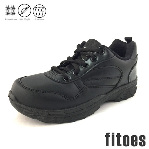 Checker 1403 Lace Up School Shoes Black | Fitoes