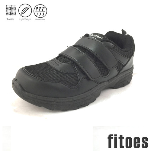 Checker 2196 School Shoes Black | Fitoes