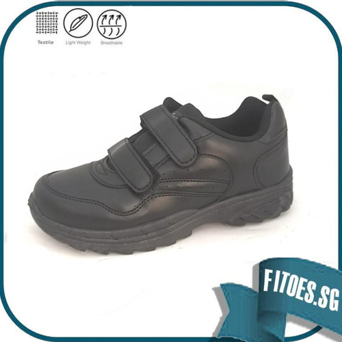 Checker 1401 Velcro School Shoes Black | Fitoes