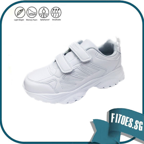 Neckermann 9264 Velcro School Shoes White | Fitoes