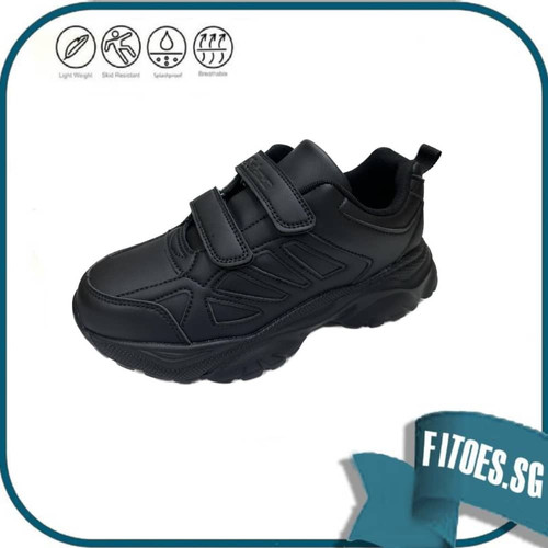 Neckermann 9264 Velcro School Shoes Black | Fitoes