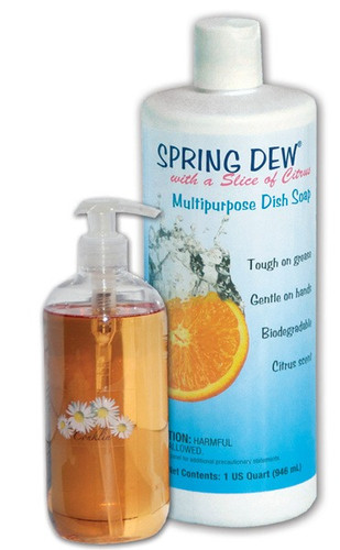 Spring Dew Multipurpose Dish Soap-1 qt + Dispenser | kimescleaning