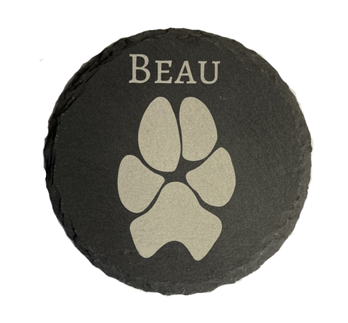 Ceramic Paw Print - Lasered 2D -Slate | Guardian