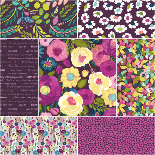 Riley Blake * Fragrant Fields - Eggplant * 1yd cuts | Bee Quilty