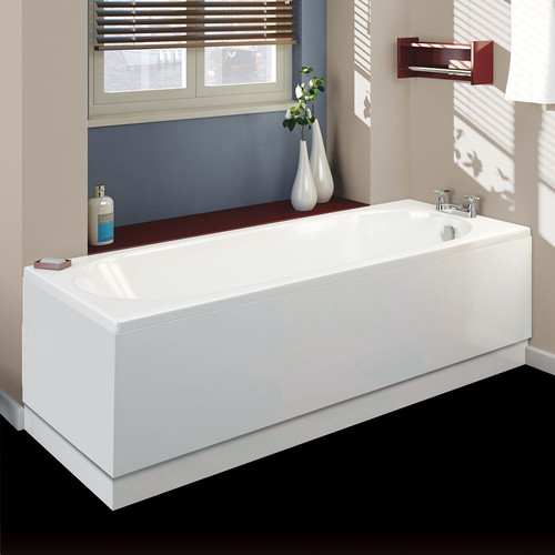 Halite White Gloss Waterproof Front Bath Panel | Allbits Plumbing
