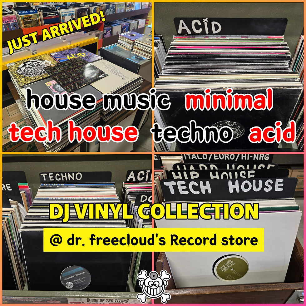DJ record collection of house music, minimal, tech house, techno arrived